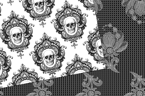 Skull Damask Wallpaper