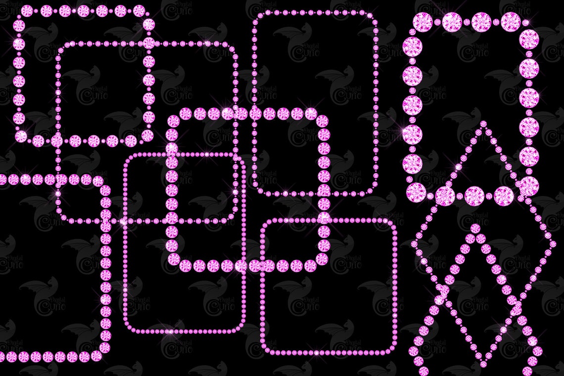 Hot Pink Diamond Frame Clipart Glam Wedding Bling Frame Clip - Etsy Canada
