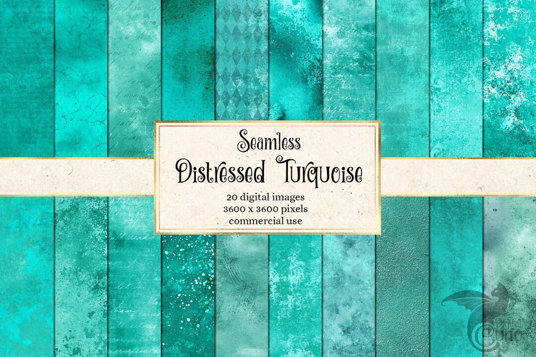 Seamless Distressed Turquoise Textures, Digital Paper Textures, Grunge ...