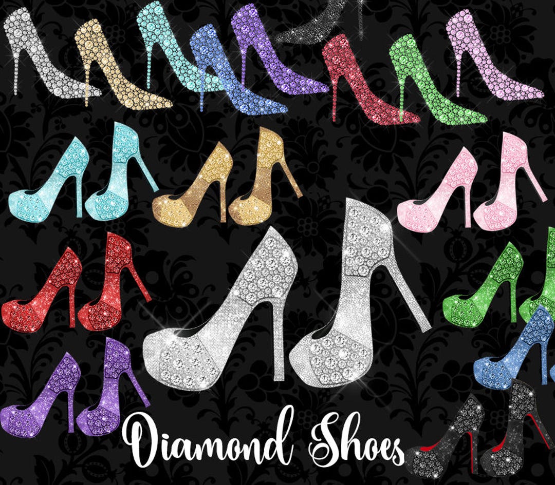 Diamond Shoes Clipart, Diamond Wedding High Heel Shoe Clip Art, Png ...