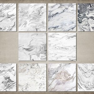 White Marble Digital Paper - Black and White Marble, Natural Stone ...