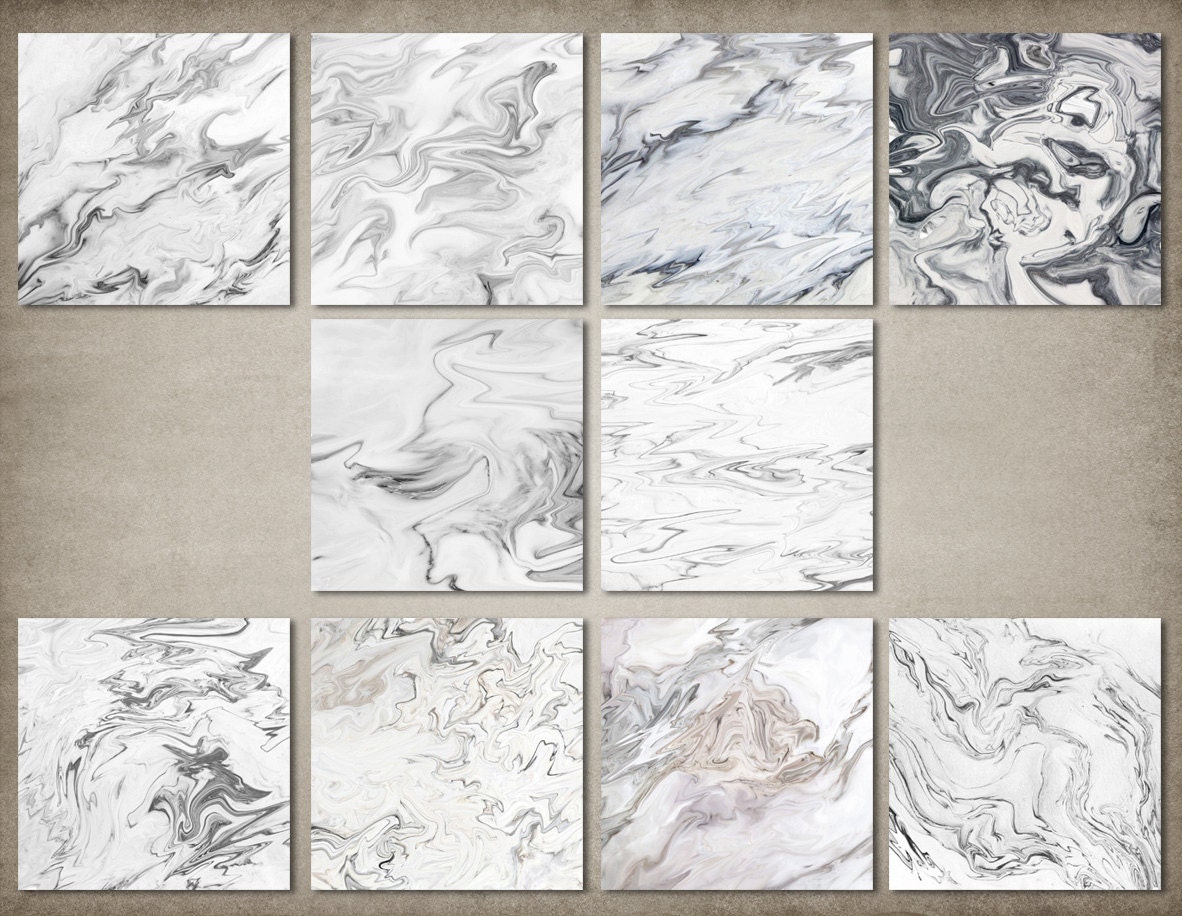 White Marble Digital Paper Black and White Marble Natural - Etsy