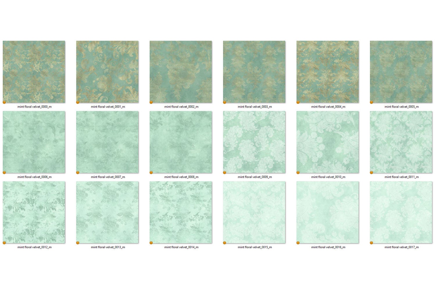 Mint Floral Velvet Digital Paper Seamless Patterns in Mint | Etsy