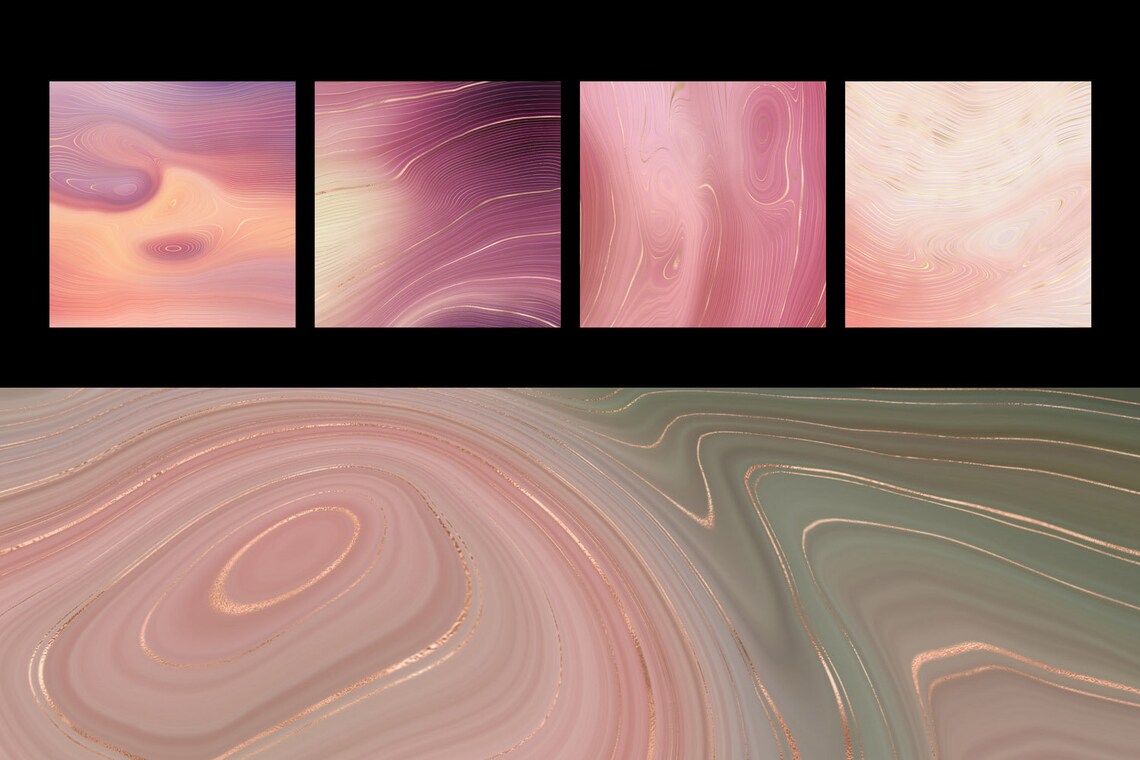 Rose Earth Strata Textures Digital Papers With Rose Gold - Etsy