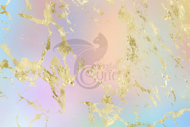 Gold Rainbow Marble Digital Paper – Seamless Foil Backgrounds ...