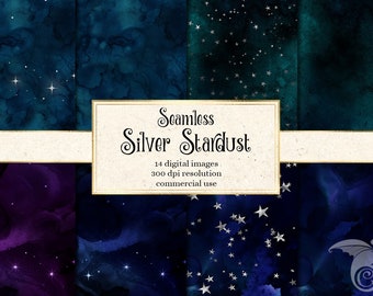 Silver Stardust Patterns Seamless Digital Paper Silver Star - Etsy ...