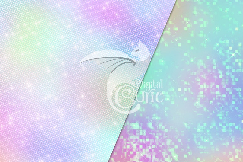 Unicorn Dreams Digital Paper Glitter and Shimmer Backgrounds - Etsy