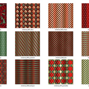 Geometric Christmas Digital Paper - Seamless Holiday Patterns Printable ...