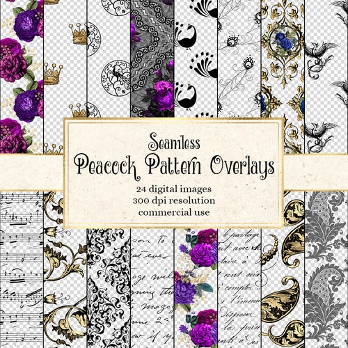 Gothic Pattern Overlays Seamless Gothic Patterns Vintage - Etsy