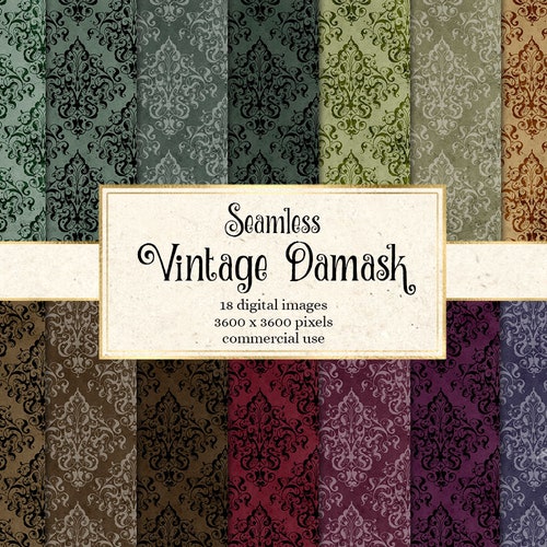 Red and Gold Damask Digital Paper Seamless Damask Patterns - Etsy