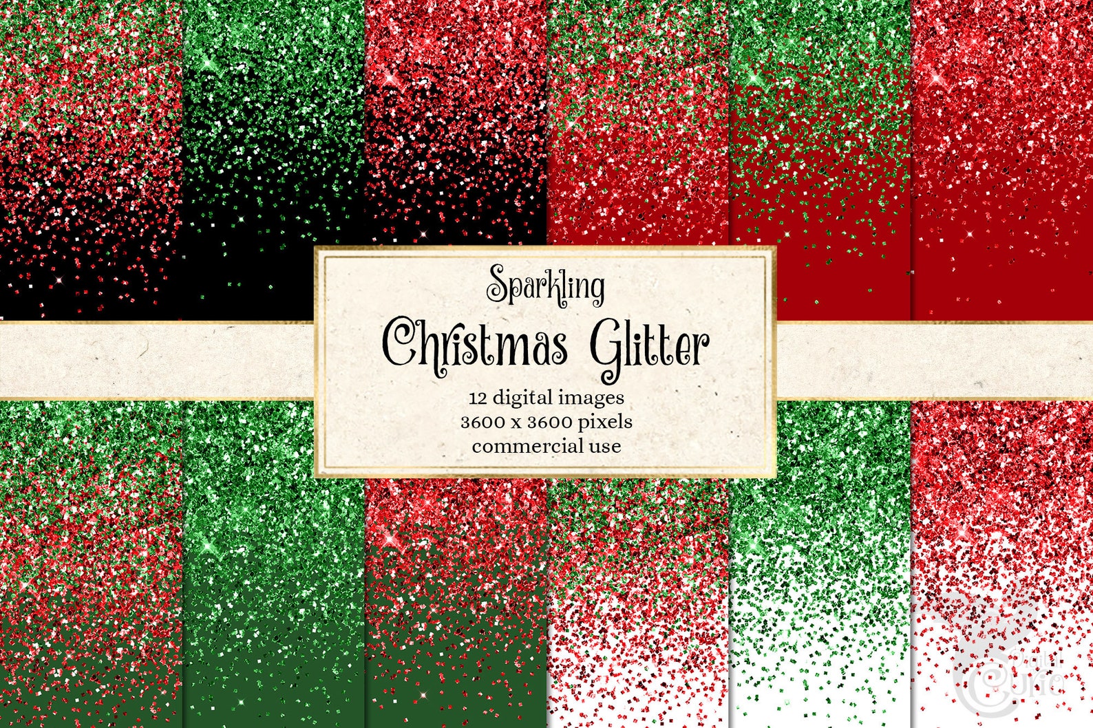 Sparkling Christmas Glitter Digital Paper Glitter - Etsy