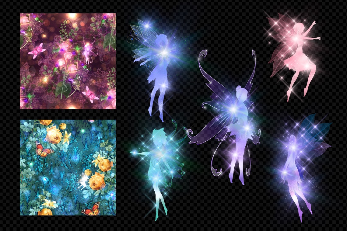 Fae Garden Digital Paper Seamless Magic Fantasy Backgrounds - Etsy