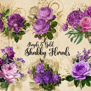 Pink and Mint Floral Clip Art digital instant download | Etsy