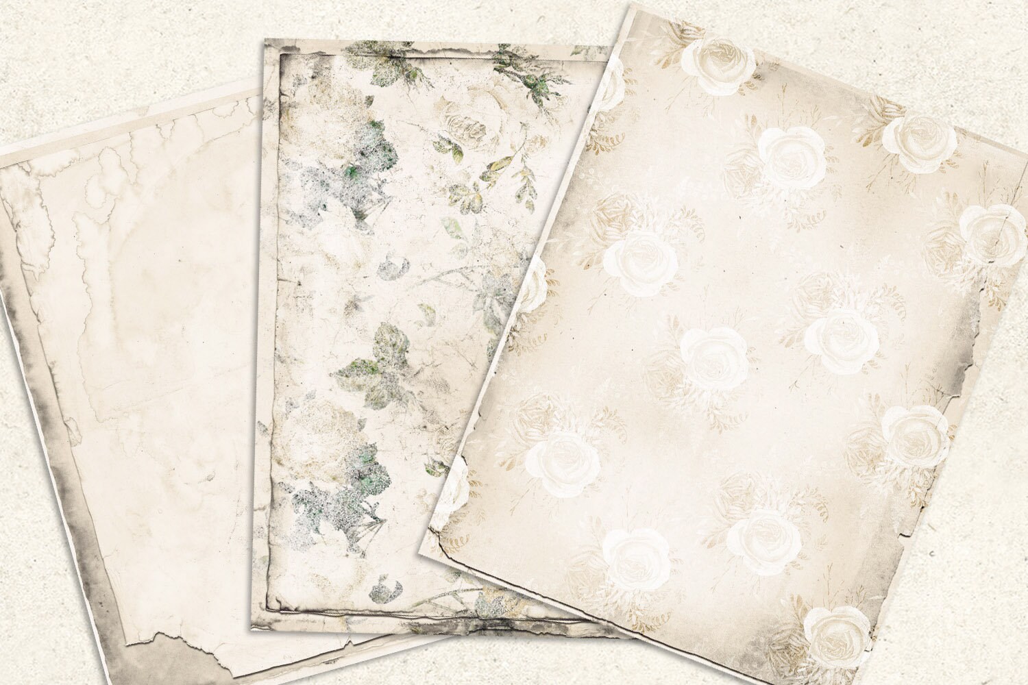 Ivory Shabby Notebook Paper Notebook Digital Paper Grunge | Etsy