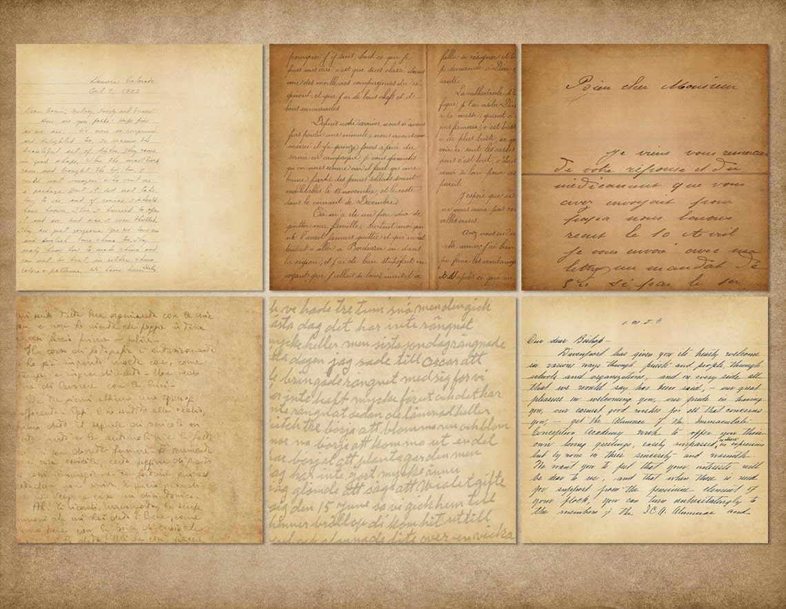 Old Letters Digital Paper Scrapbook Paper Vintage Antique - Etsy