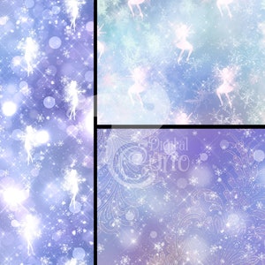 Winter Fae Digital Paper - Seamless Magic Fantasy Backgrounds With ...