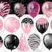 Pink and Black Balloons Clipart for Party Invitations and Commercial ...