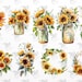 Watercolor Sunflowers Clipart Fall Sunflower Floral Bouquets in PNG ...