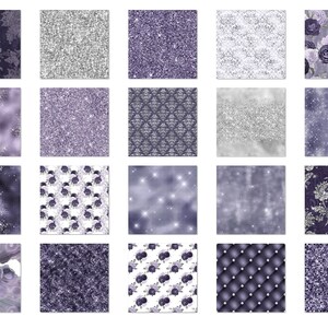 Heather and Silver Digital Paper, Seamless Patterns and Textures With ...