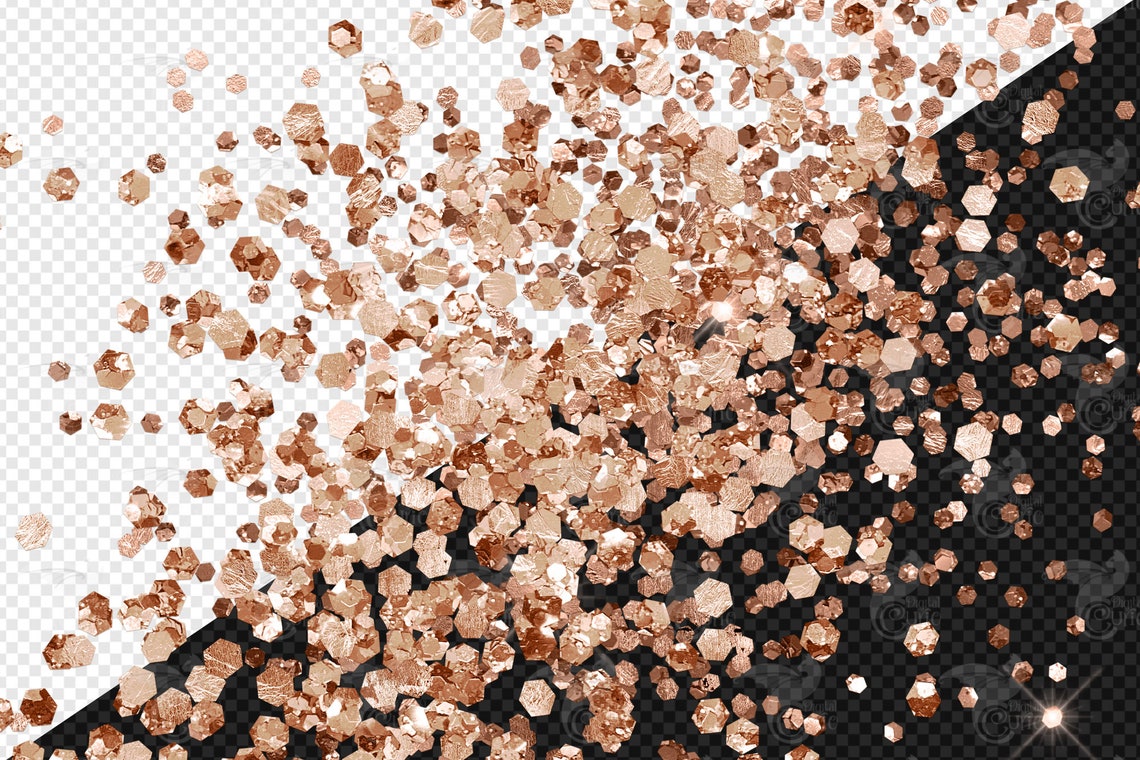 Chunky Rose Gold Glitter Overlays Digital Glitter Png - Etsy