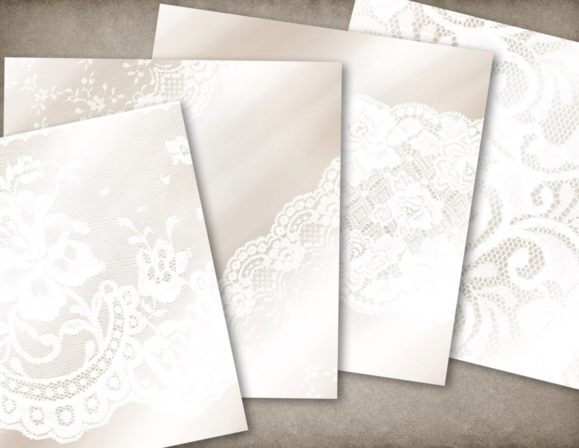 Wedding Satin and Lace Digital Paper Lace Paper Bridal | Etsy