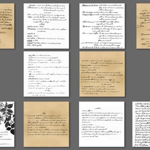 Old Handwriting Digital Paper, Vintage Paper Textures Antique Old ...