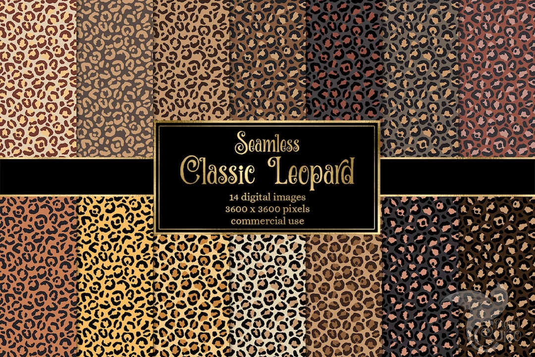 Classic Leopard Digital Paper, Seamless Leopard Skin Pattern ...