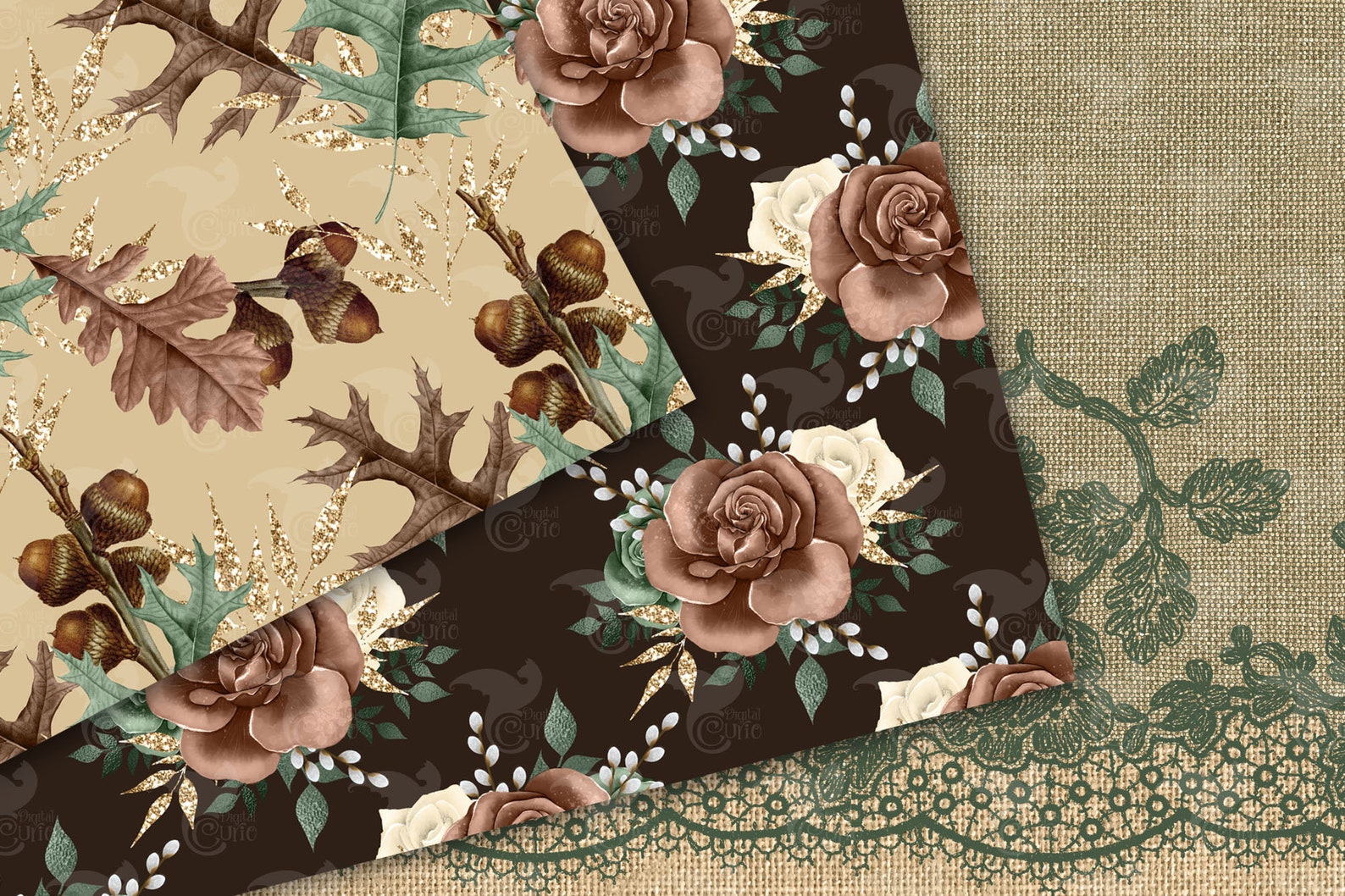 Country Rustic Digital Paper Seamless Fall Patterns - Etsy