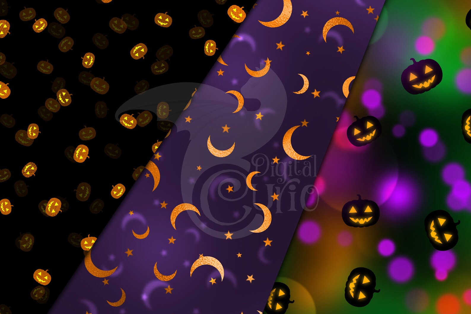 Seamless Halloween Bokeh Digital Paper Printable Halloween - Etsy