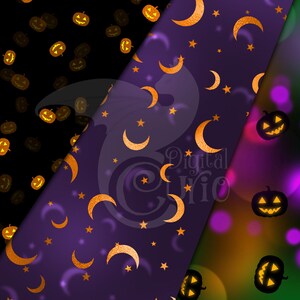 Seamless Halloween Bokeh Digital Paper - Printable Halloween Patterns ...