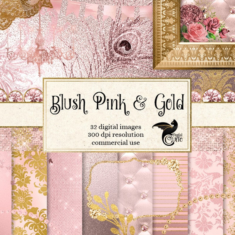 Blush Pink and Gold - Etsy