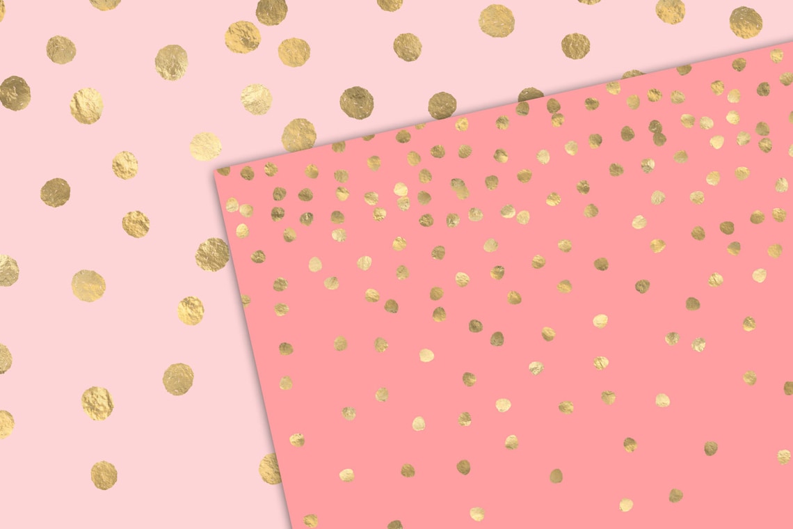 Blush and Gold Confetti Digital Paper Blush Pink and Gold - Etsy