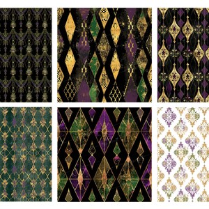 Distressed Mardi Gras Digital Paper - Seamless Printable Digital ...