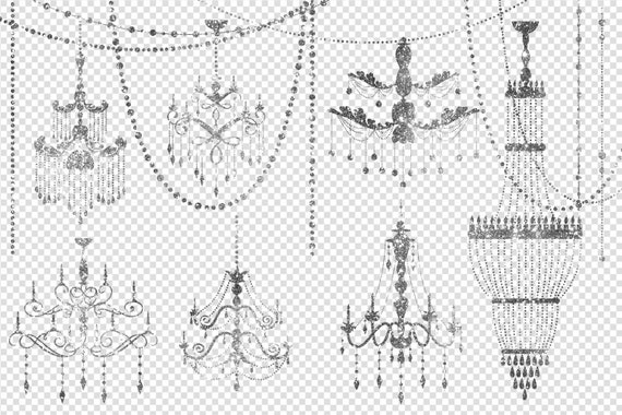 Silver Chandelier Clip Art Chandelier White Transparent, A European