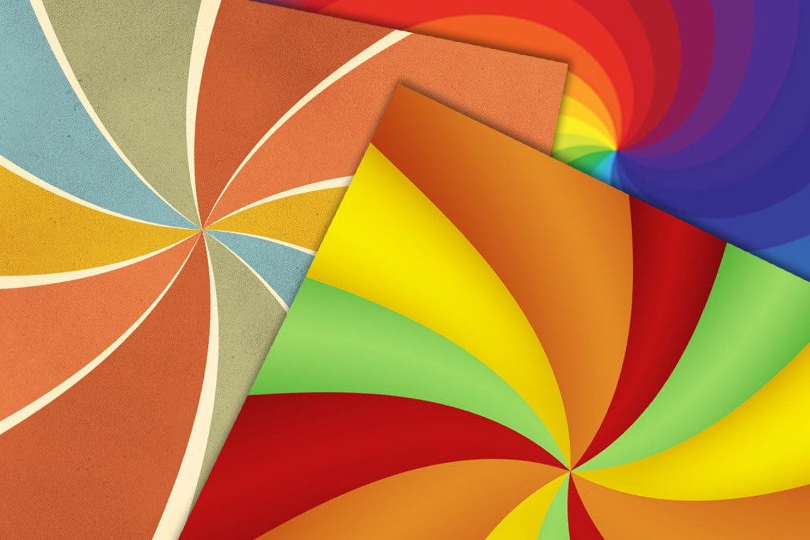 Rainbow Swirl Backgrounds Rainbow Digital Paper Rainbow - Etsy