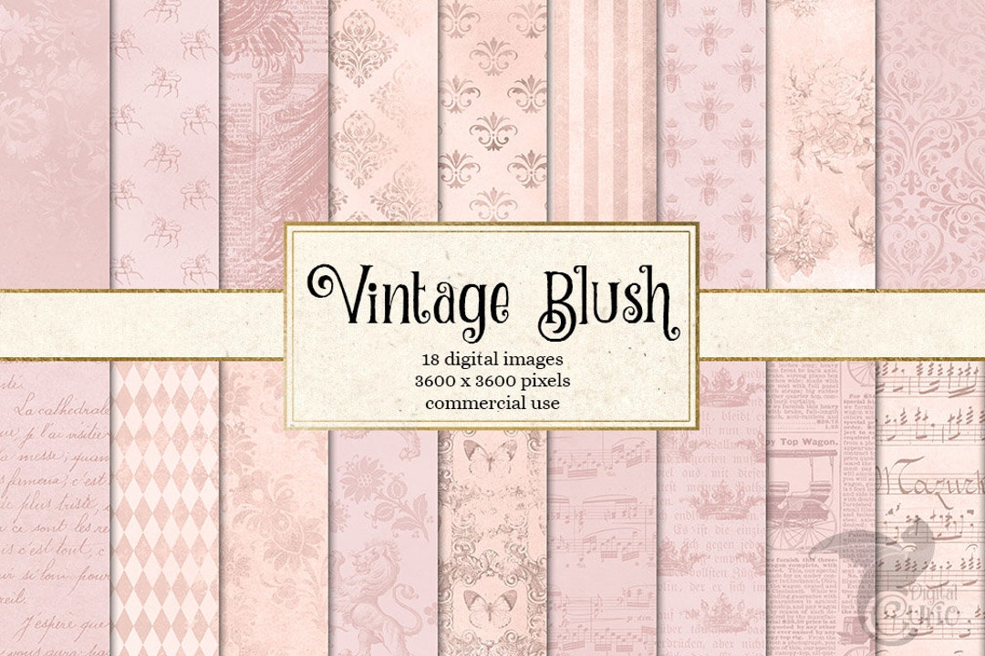 Vintage Blush Digital Paper, Rustic Blush Pink Textures, Distressed ...