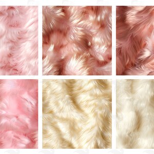 Luxury Fur Digital Paper, Seamless Faux Fur Monster Pelt Textures ...