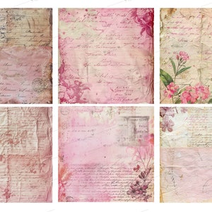 Pink Distressed Cottagecore Textures, Instant Download Vintage ...