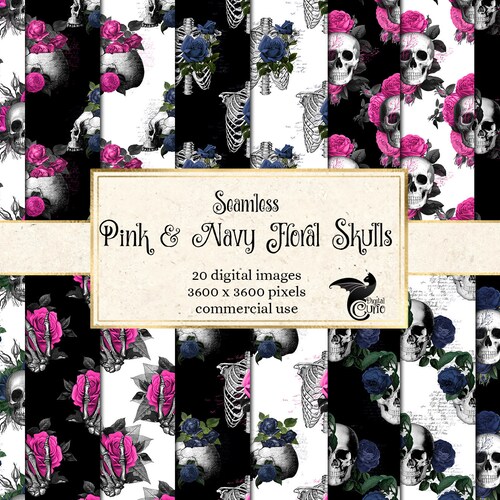 Vintage Skulls Digital Paper Seamless Skull Patterns and - Etsy