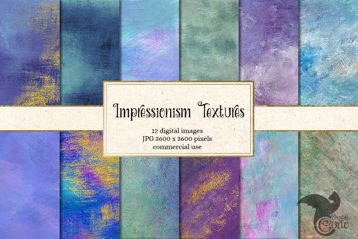 Impressionism Textures Digital Paper Impressionist Paper - Etsy