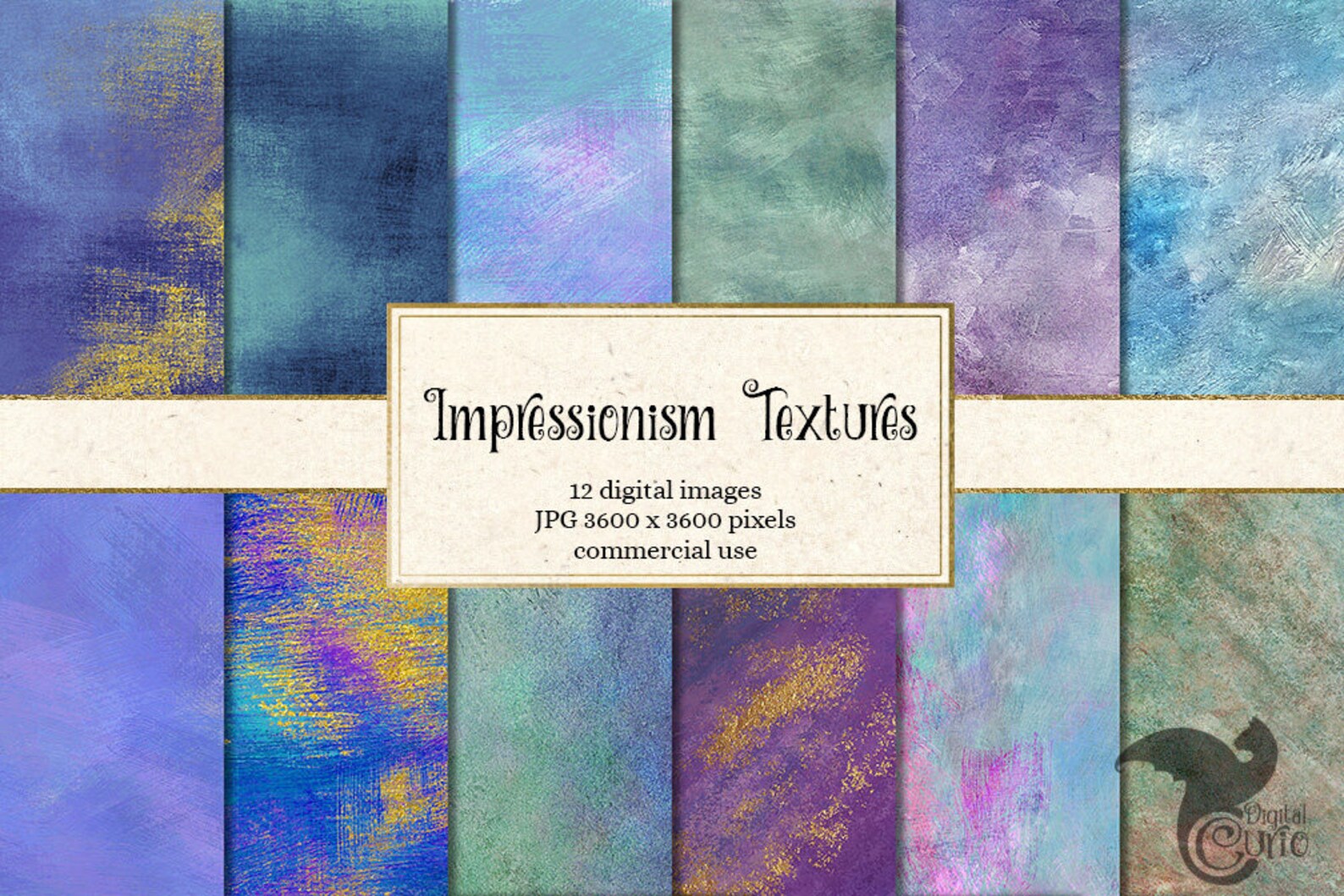 Impressionism Textures Digital Paper Impressionist Paper - Etsy