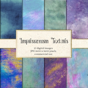 Impressionism Textures Digital Paper, Brush Strokes (digital Download ...