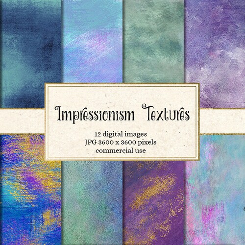 Impressionism Textures Digital Paper Impressionist Paper | Etsy