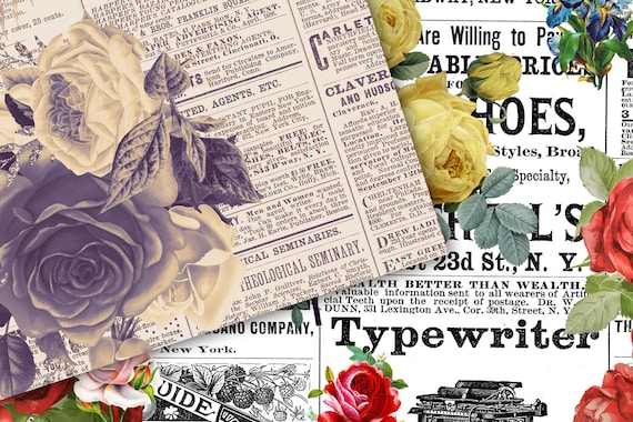 Newspaper Tumblr Background Floral