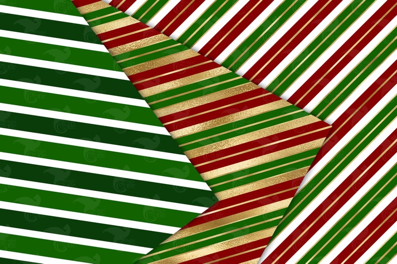 Christmas Stripes Digital Paper – Candy Cane Seamless Patterns (digital ...