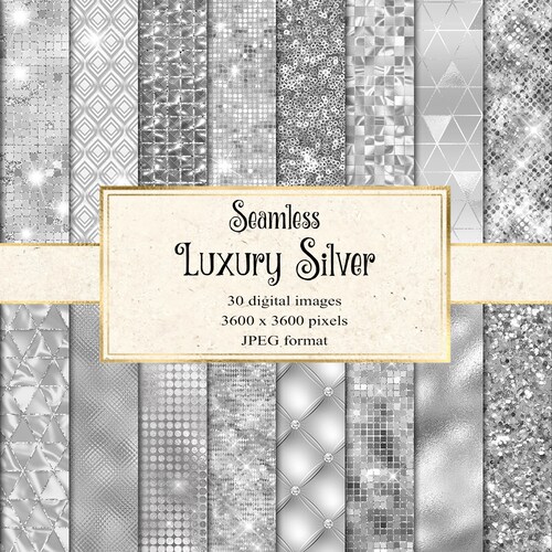 Silver Glitter Digital Paper Scrapbook Paper Textures - Etsy