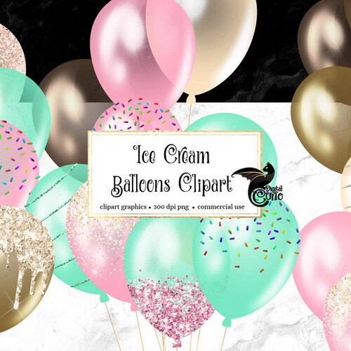 Pastel Rainbow Balloons Clipart Pastel Party Clip Art | Etsy