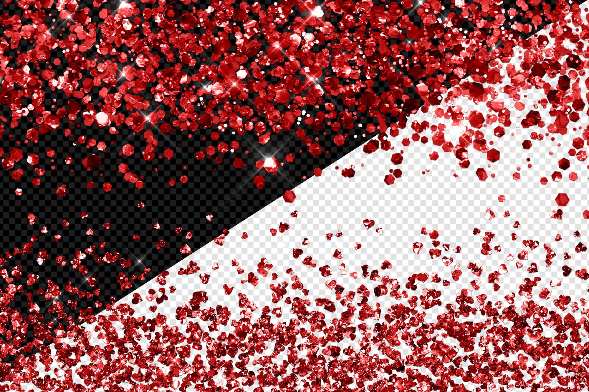 Red Glitter Clipart Overlays Digital Instant Download - Etsy