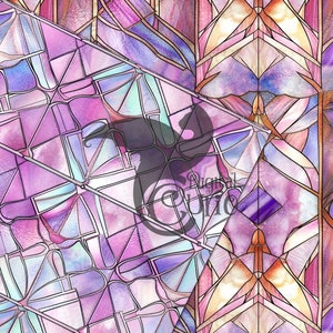 Pink Stained Glass Digital Paper, Seamless Printable Textures (digital ...