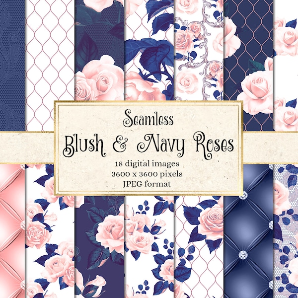 Blush and Navy - Etsy
